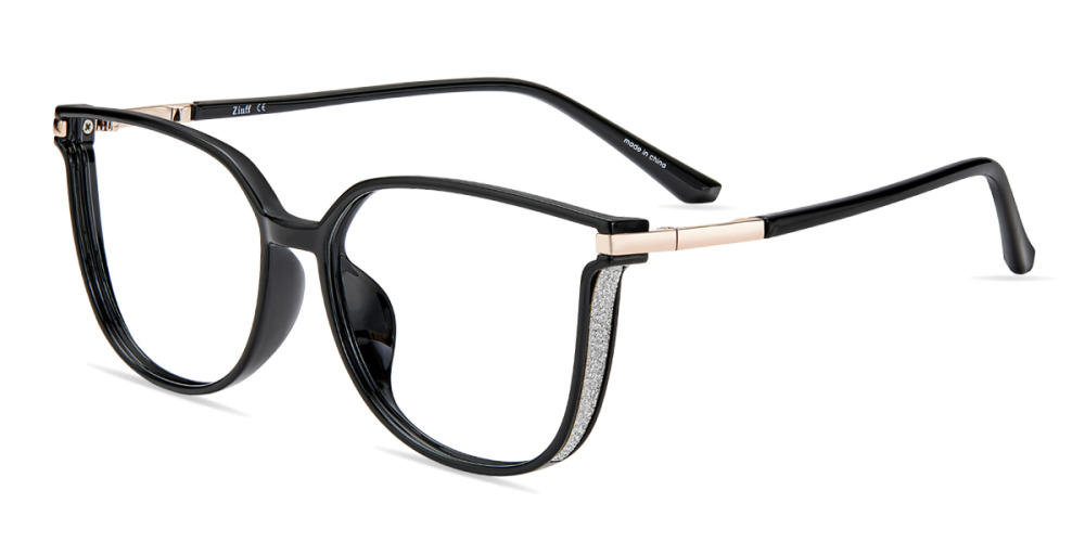 Glitter Cat Eye Luxury Black Eyeglasses Zinff Optical
