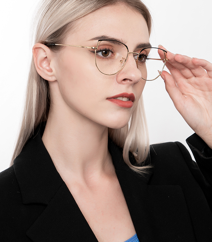 Athena Inspired Black Gold Frames with Rich Detail | Zinff Optical